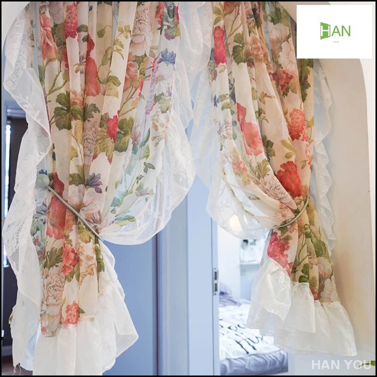 Эксклюзивные занавеси AiFish с рюшами 2 шт, прозрачные, карман для карниза W200 x H120 см