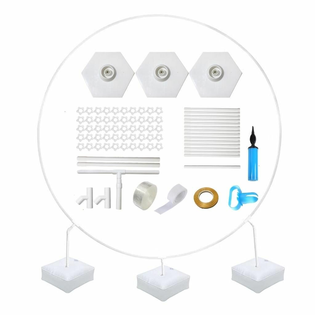 Комплект кронштейнов для арки из воздушных шаров-кольцо длиной 200 см с тремя основаниями, квадратный мешок для воды весом 7 кг, аксессуары