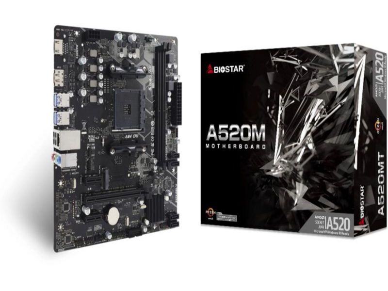 Материнская плата Biostar A520MT Soc-AM4 AMD A520 2xDDR4 mATX AC`97 8ch(7.1) GbLAN RAID+HDMI+DP
