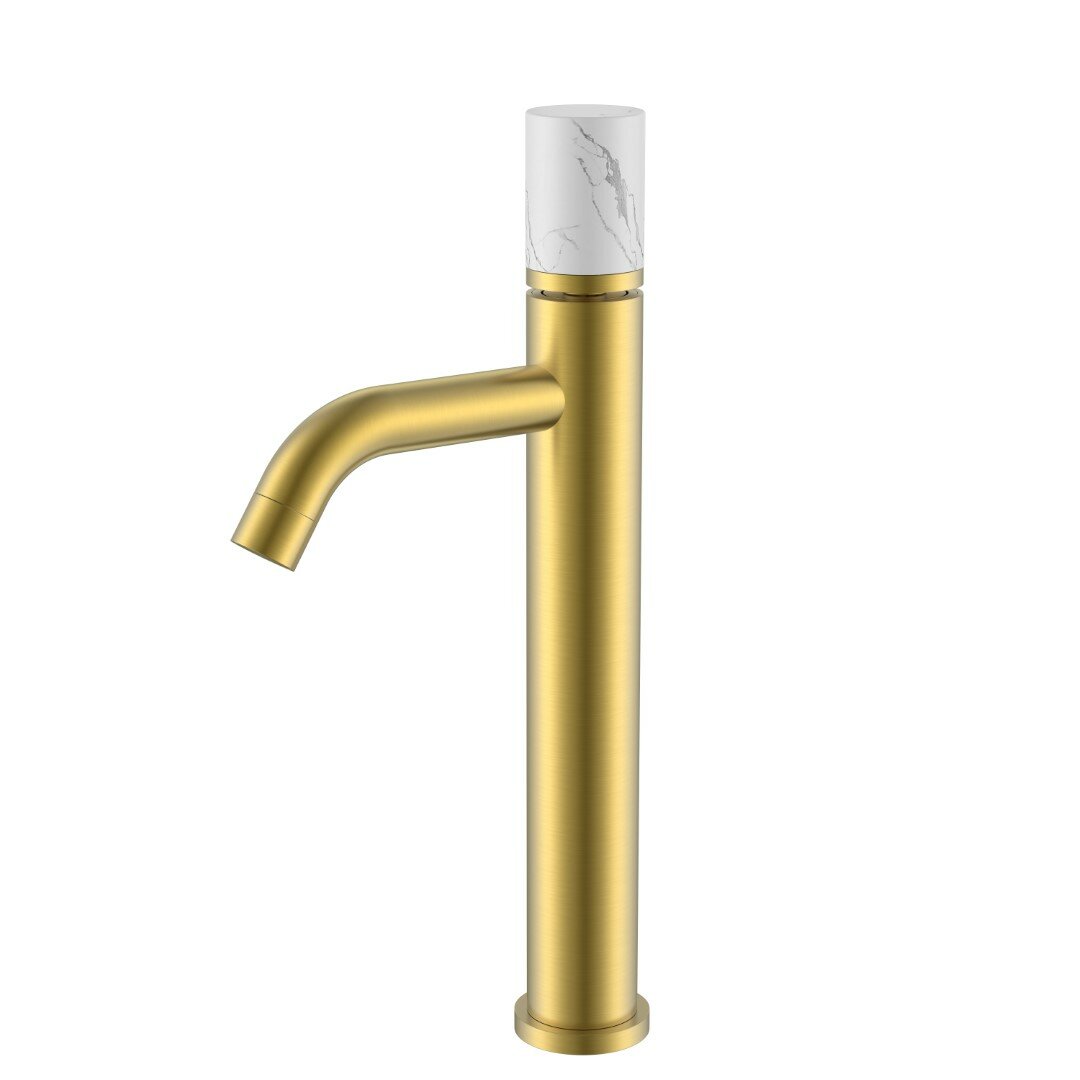 Смеситель STICK для умыв. выс. MATT GOLD MRAMOR WHITE_Комплект