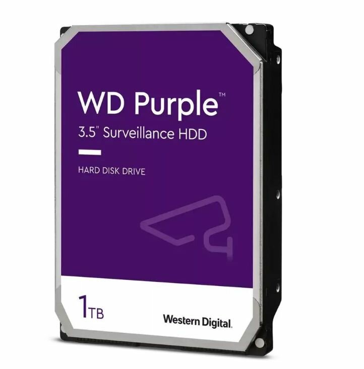 3.5" 1 ТБ Жесткий диск Western Digital Purple (WD11PURZ) - SATA3 6.0 Гбит/с, 5400 об/мин, кэш памяти - 64 МБ