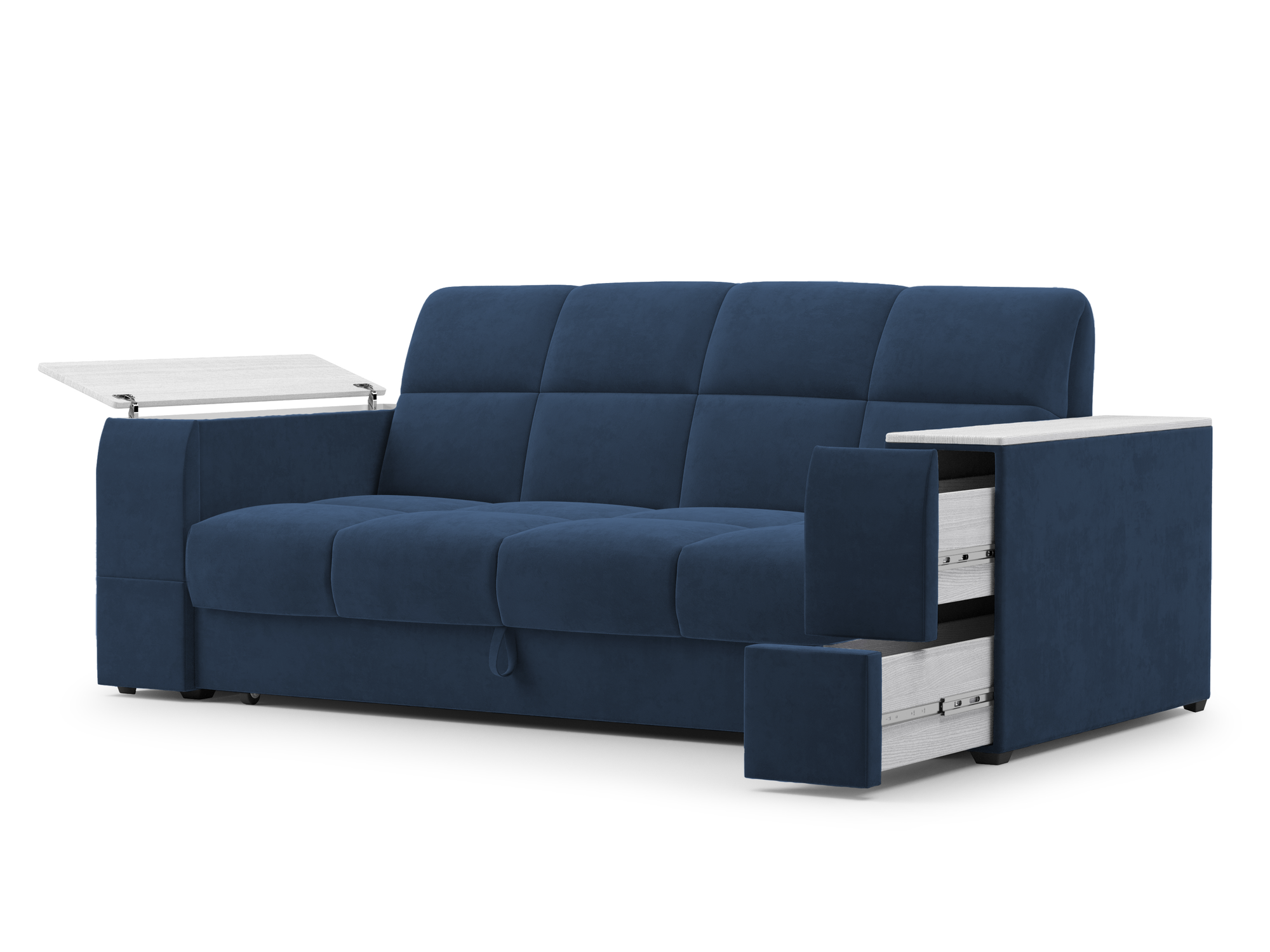 Диван-кровать Флай, аккордеон, подлокотники короб+ящики, 160*200 с ортопедическим основанием, съемный чехол, велюр.