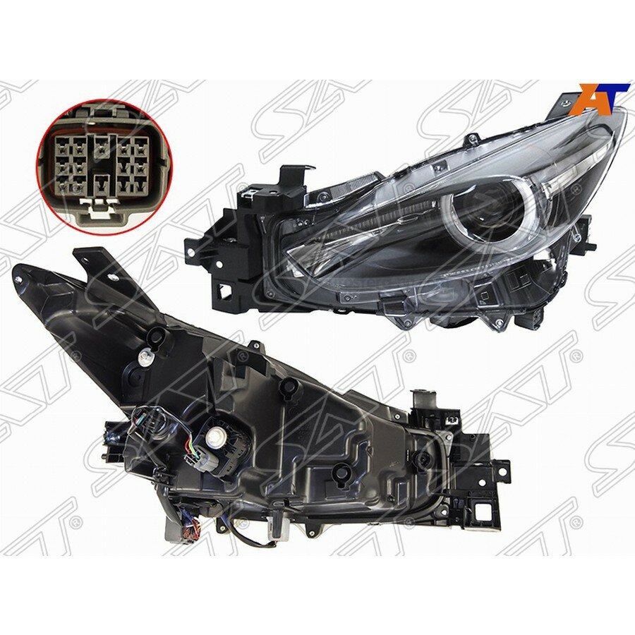 SAT ST2161177L Фара Mazda 3 16-19 / Axela 16-19 (Слева/ LED/ С электрокорректором)