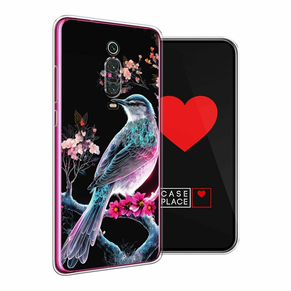 Чехол на Xiaomi Redmi K20/K20 Pro/Mi 9T/9T Pro / Сяоми Редми К20/K20 Pro/Mi 9T с принтом "Птица на цветущем дереве" — фото 1