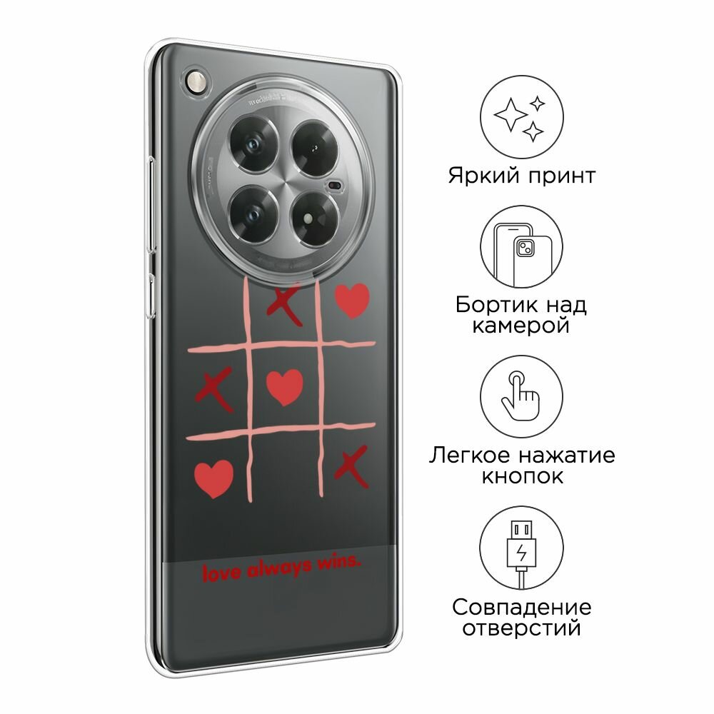 Чехол на Infinix Zero 40 5G / Инфиникс Зеро 40 5G с принтом "love always wins - 14 февраля", прозрачный — фото 1