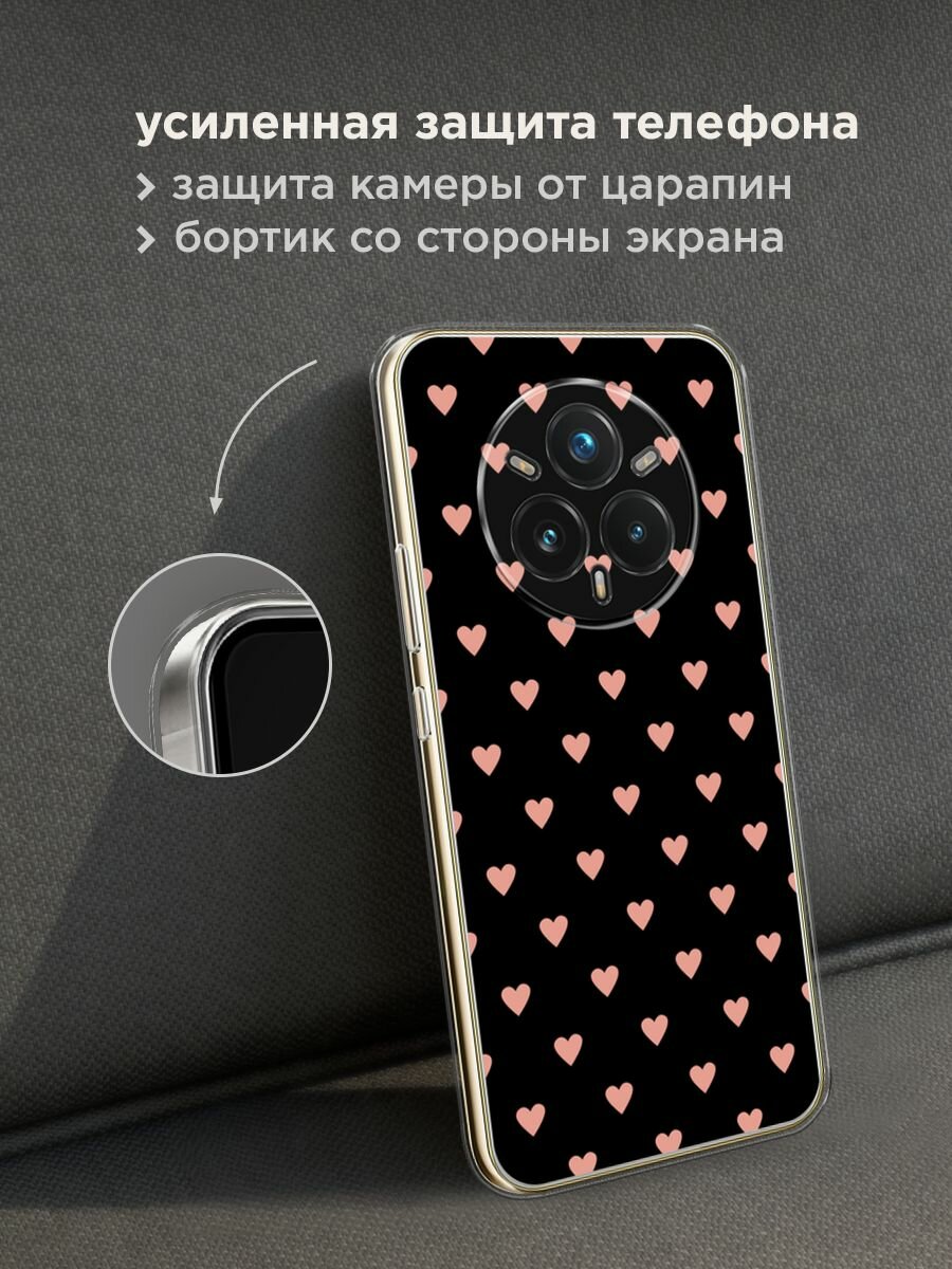 Чехол на Realme 14 Pro+ / Реалми 14 Про+ с принтом "Розовые сердечки" — фото 1