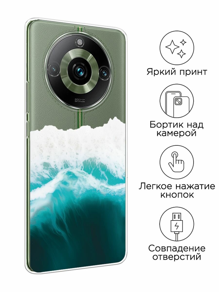 Чехол на Realme 11 Pro / Реалми 11 Про с принтом "Большая волна", прозрачный — фото 1
