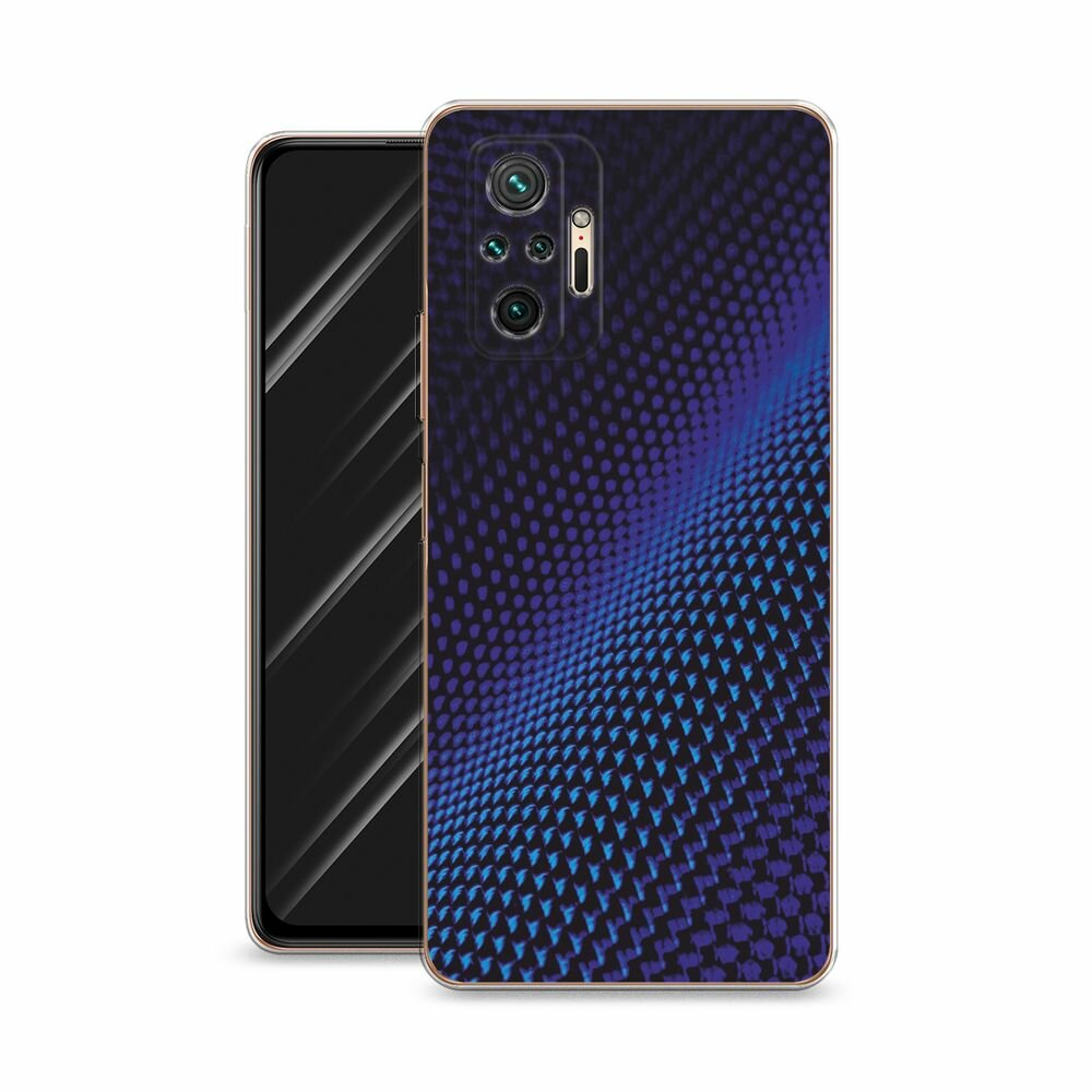 Чехол на Xiaomi Redmi Note 10 Pro / Сяоми Редми Нот 10 Pro с принтом "Синий карбон" — фото 1