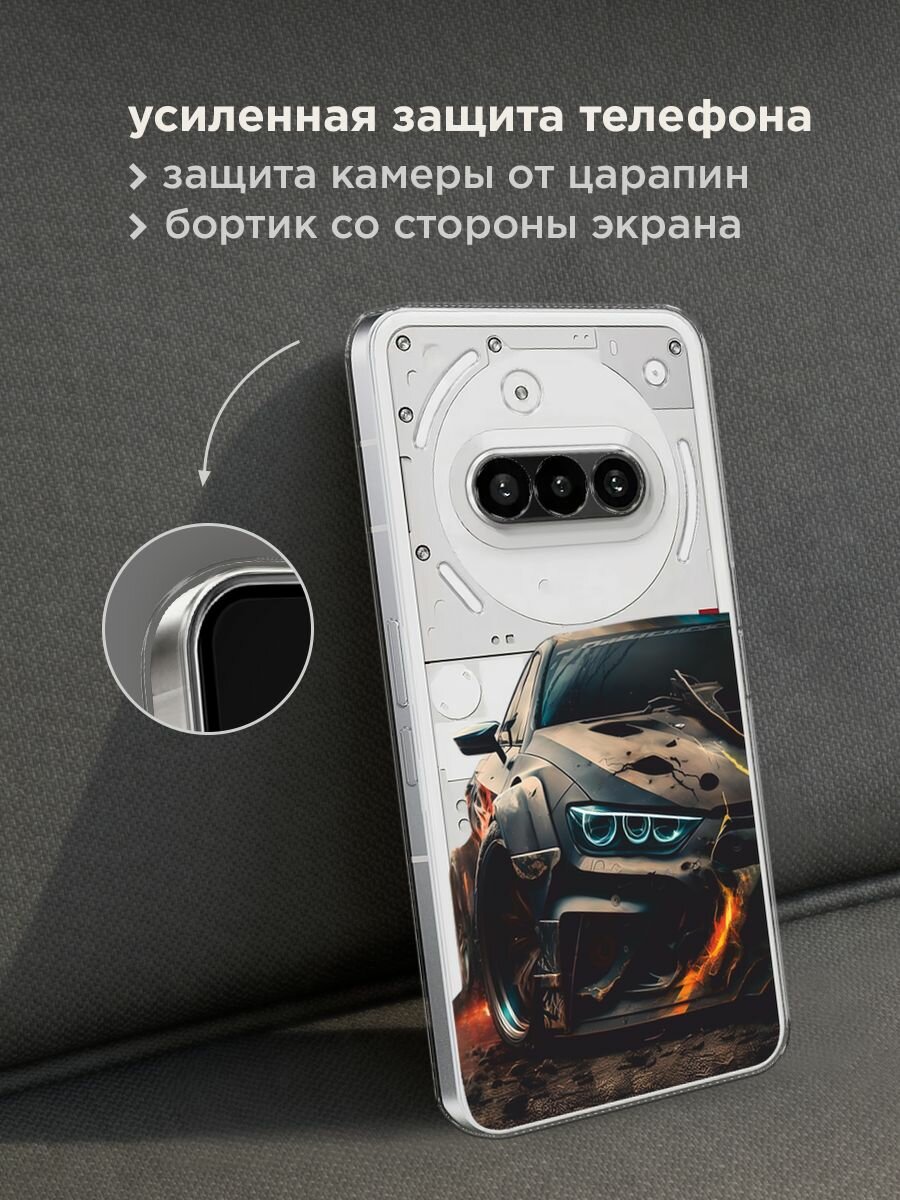 Чехол на Nothing Phone 3a / Нотинг Фон 3а с принтом "На износ", прозрачный — фото 1