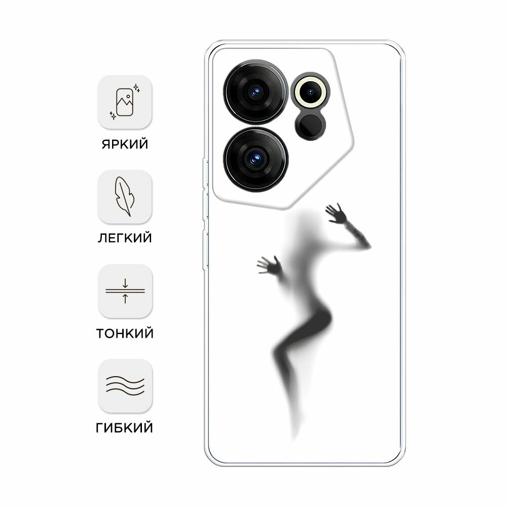 Чехол на Tecno Camon 20 Premier / Текно Камон 20 Премьер с принтом "Девушка в душе" — фото 1