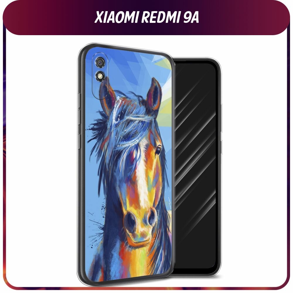 Чехол на Xiaomi Redmi 9A / Сяоми Редми 9А с принтом "Лошадь арт 3"