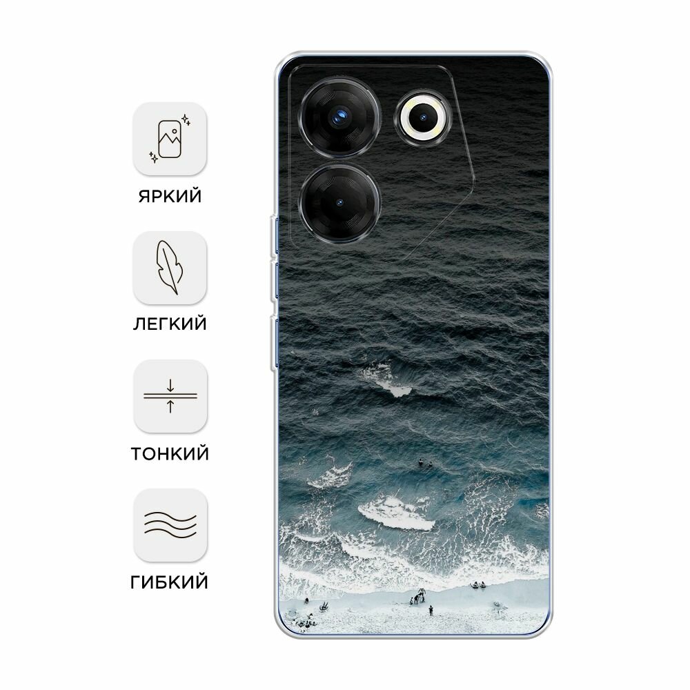 Чехол на Tecno Camon 20 Pro 5G / Текно Камон 20 Про 5G с принтом Волны на море — фото 1