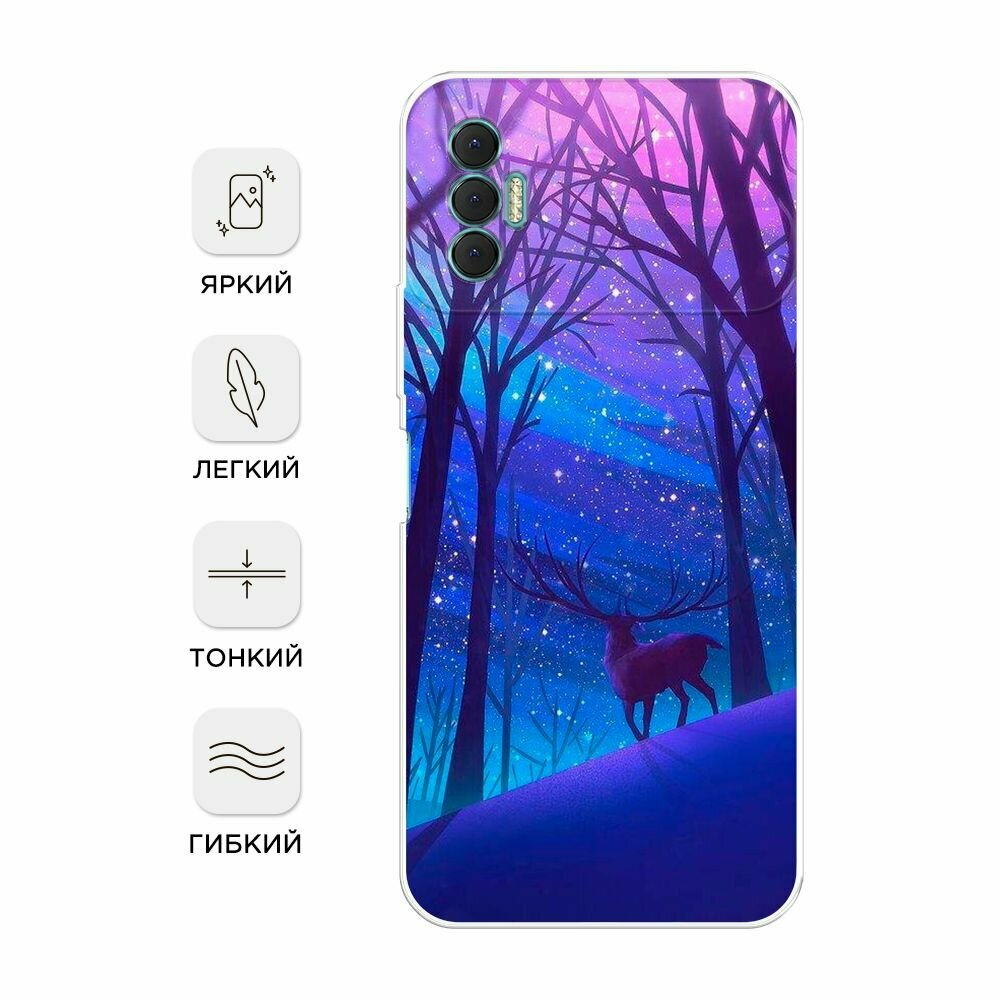 Чехол на Tecno Spark 8P / Техно Спарк 8P с принтом "Северный олень" — фото 1