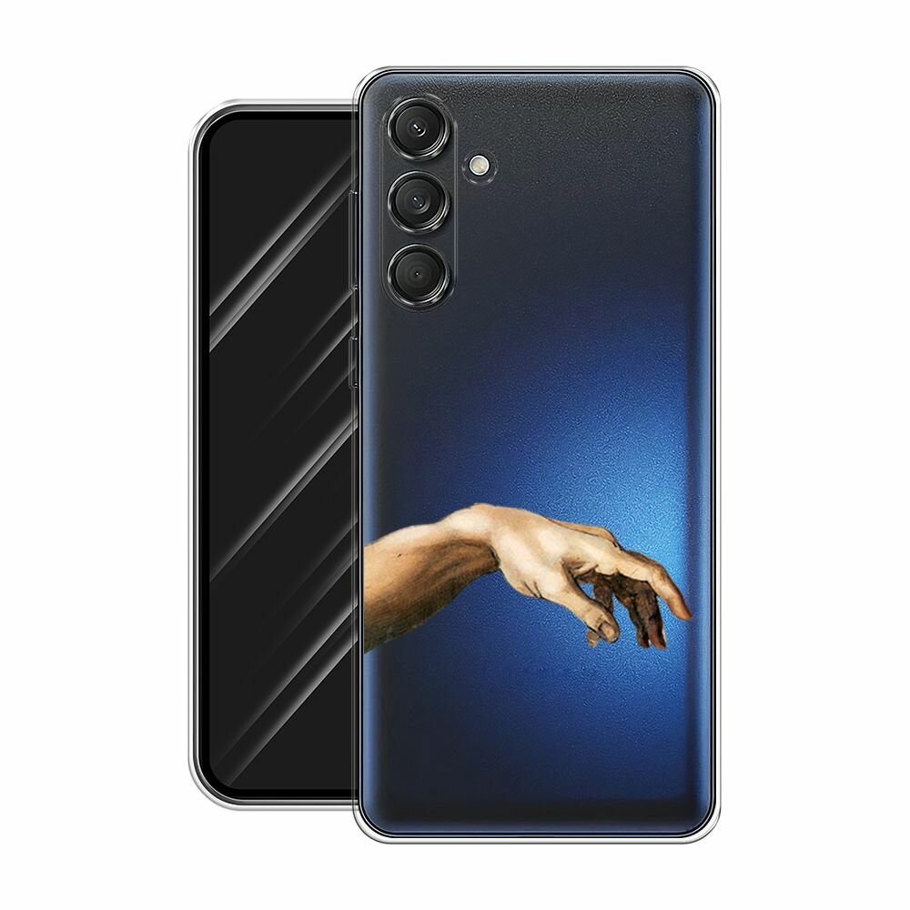 Чехол на Samsung Galaxy M55 / Самсунг M55 с принтом Creazione di Adamo 1, прозрачный — фото 1