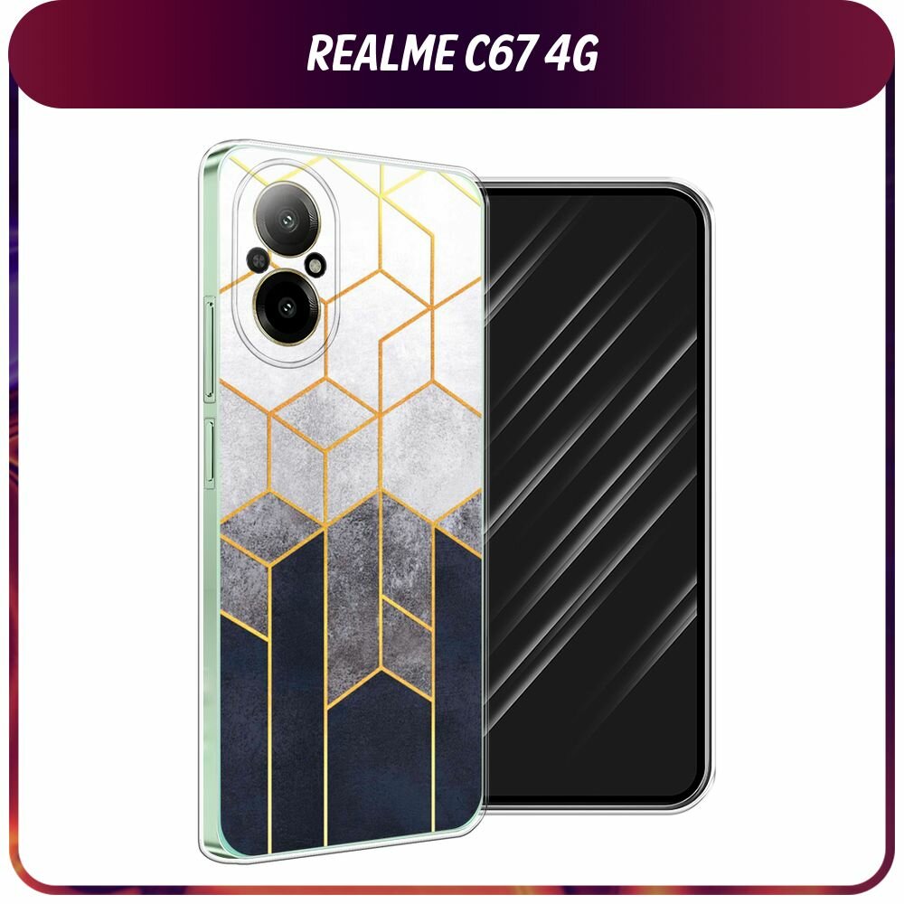 Чехол на Realme C67 4G / Реалми C67 4G с принтом "Черно-белая мозаика"