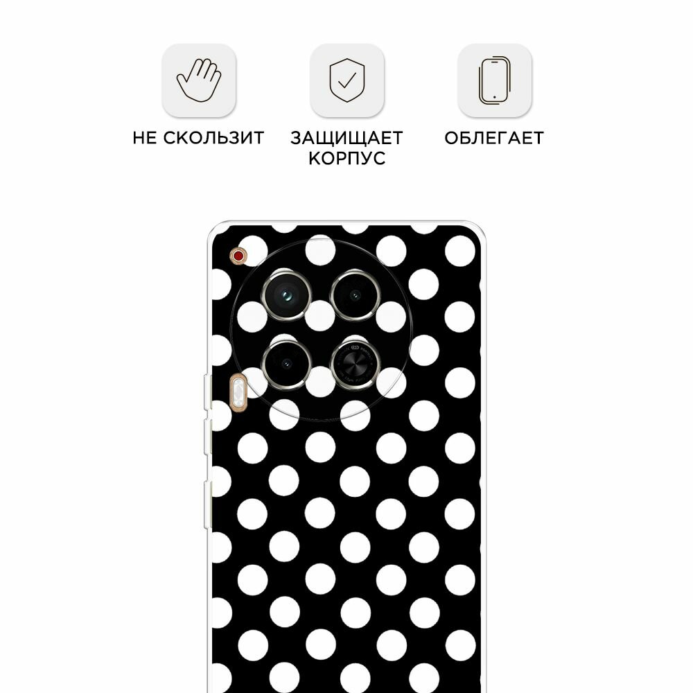 Чехол на Tecno Camon 30 4G / Текно Камон 30 4G с принтом горох — фото 1