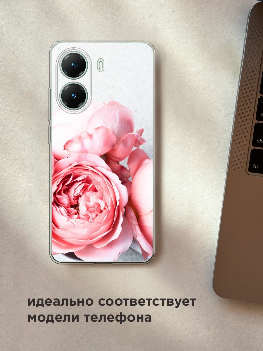 Чехол на Poco X7 Pro / Поко X7 Про с принтом "Пионы на белом" — фото 1