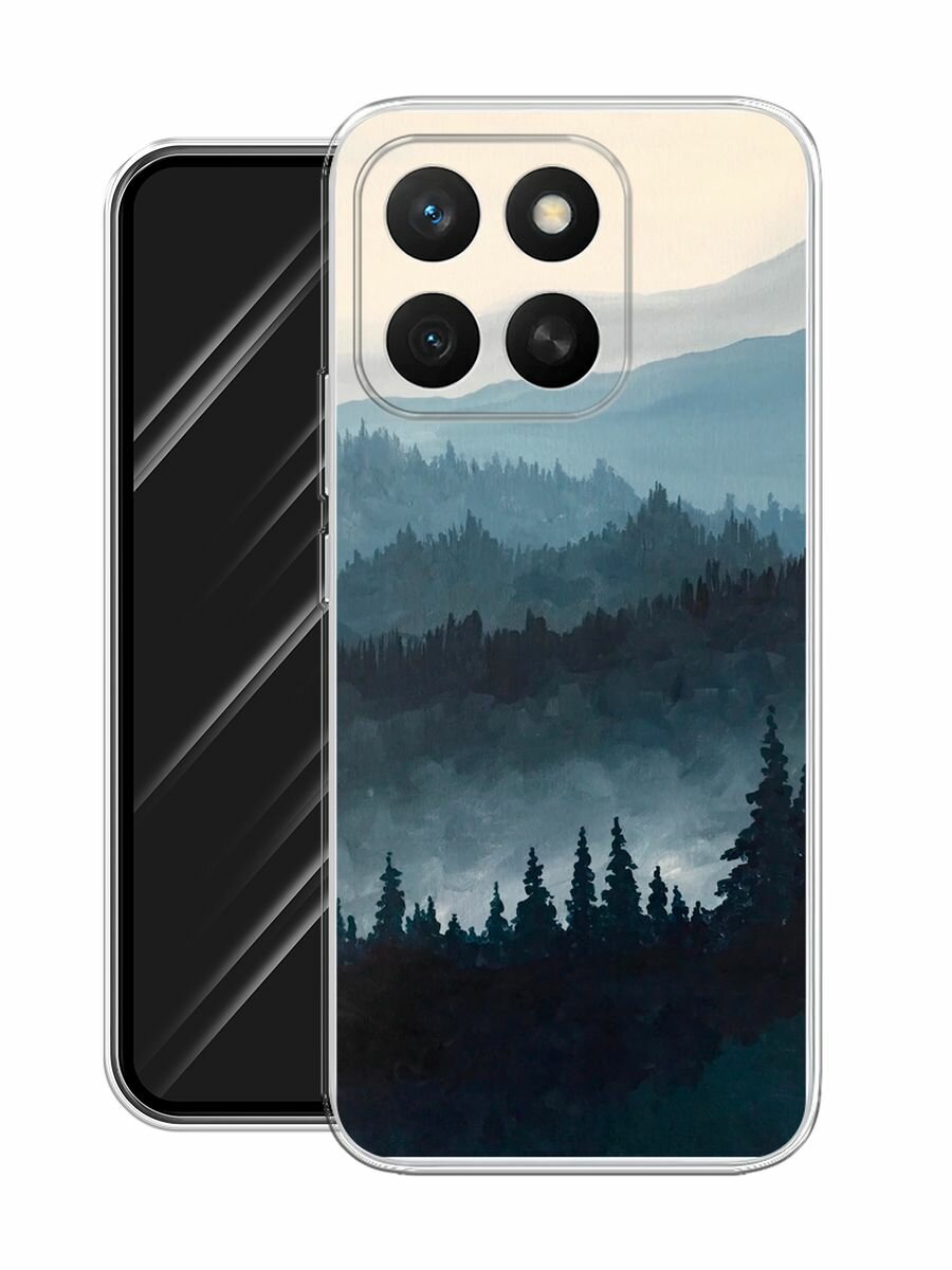 Силиконовый чехол на Honor X8c / Хонор X8c с принтом "Туманные горы" — фото 1