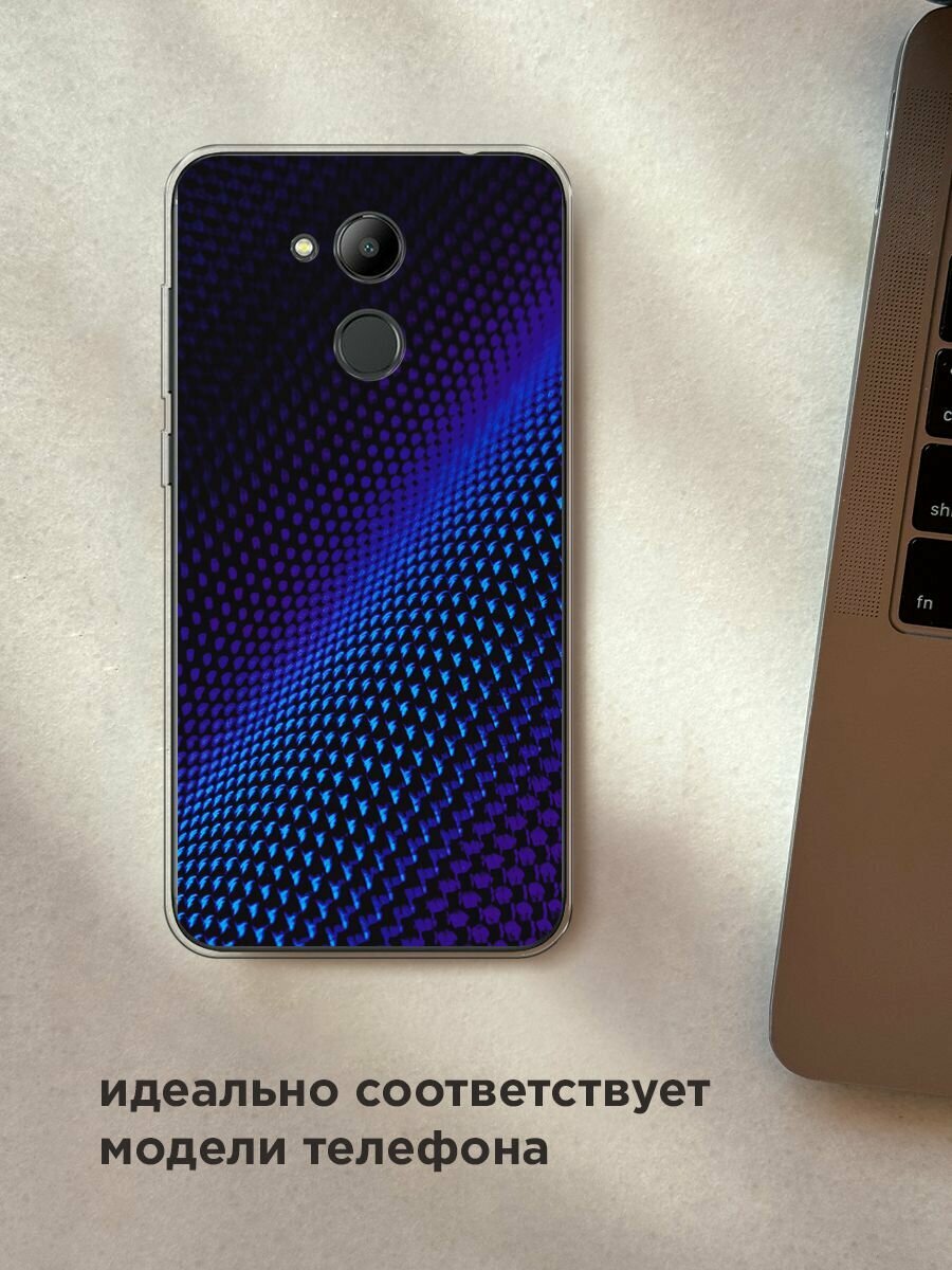 Чехол на Honor 6C Pro / Хонор 6С Про с принтом "Синий карбон" — фото 1