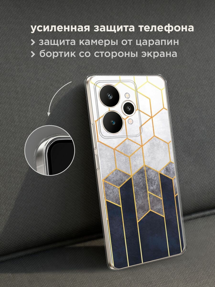 Чехол на Realme 15 / Реалми 15 с принтом "Черно-белая мозаика" — фото 1
