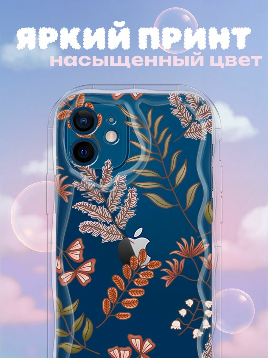 Чехол на Apple iPhone 12/12 Pro / Айфон 12 с принтом "Винтажные полевые цветы 4" — фото 1