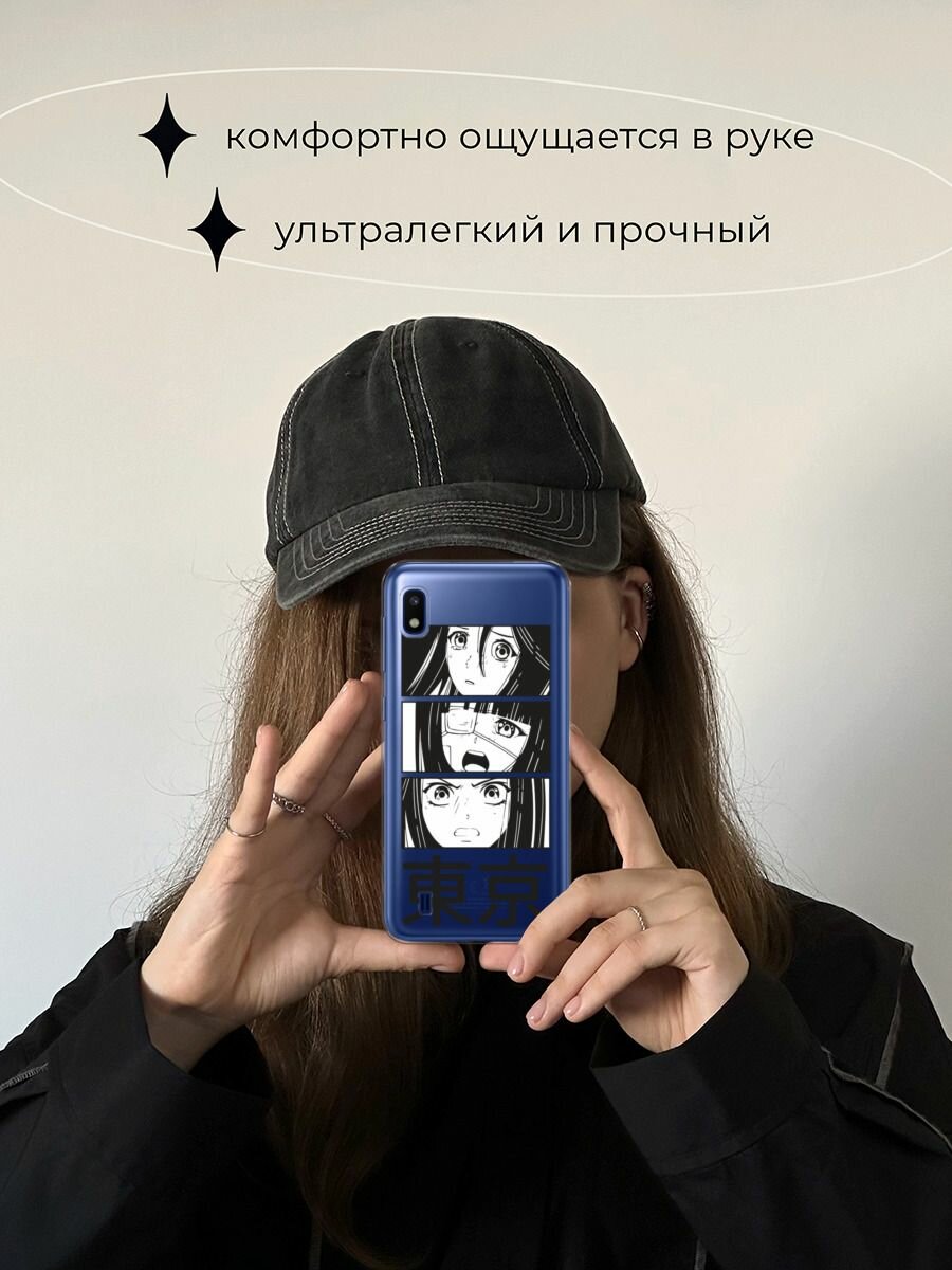 Чехол на Samsung Galaxy A10 / Самсунг Галакси А10 с принтом "Tokyo girls", прозрачный — фото 1