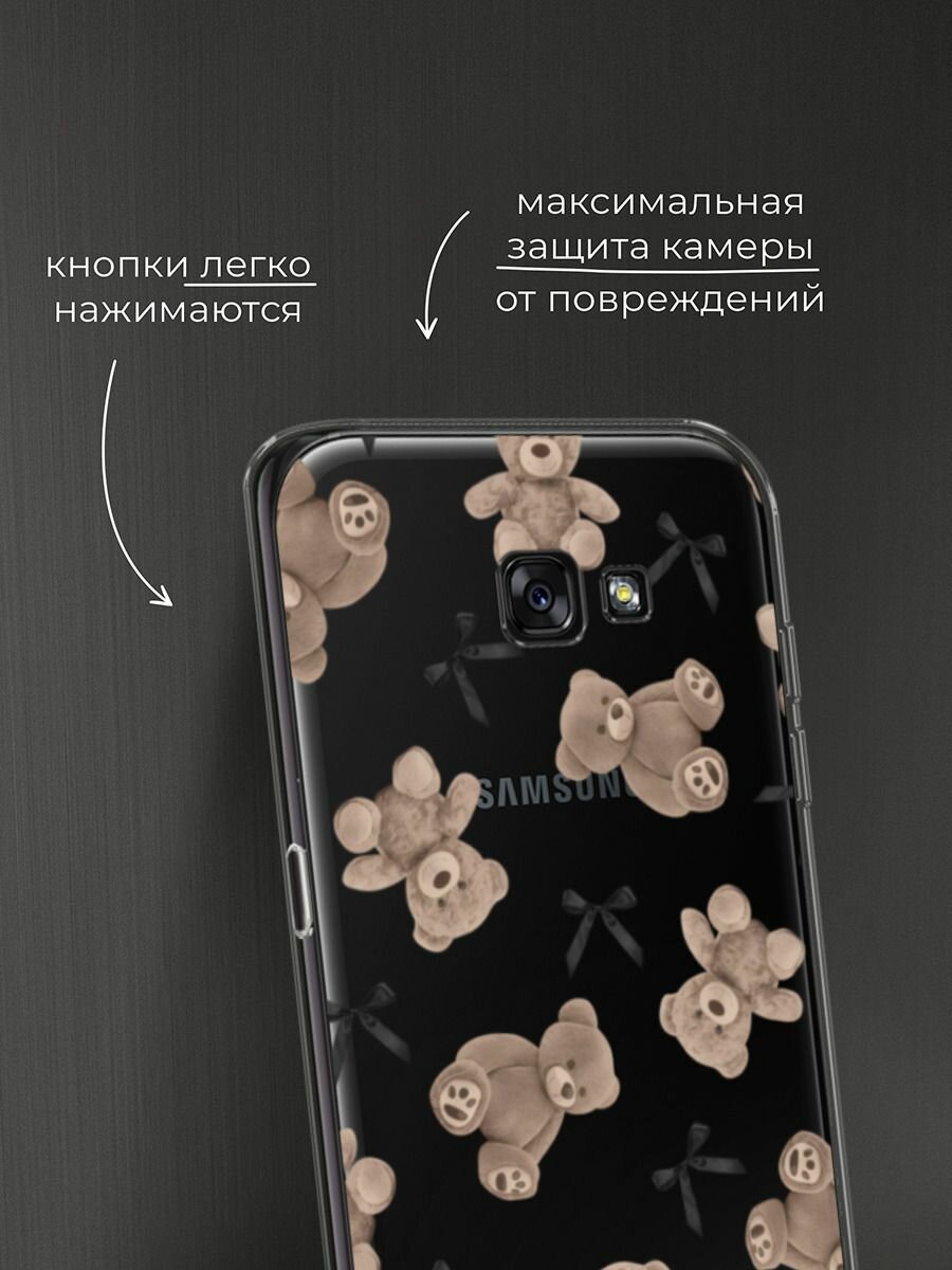 Чехол на Samsung Galaxy A7 2017 / Самсунг Галакси А7 2017 с принтом "Плюшовые мишки 2", прозрачный — фото 1
