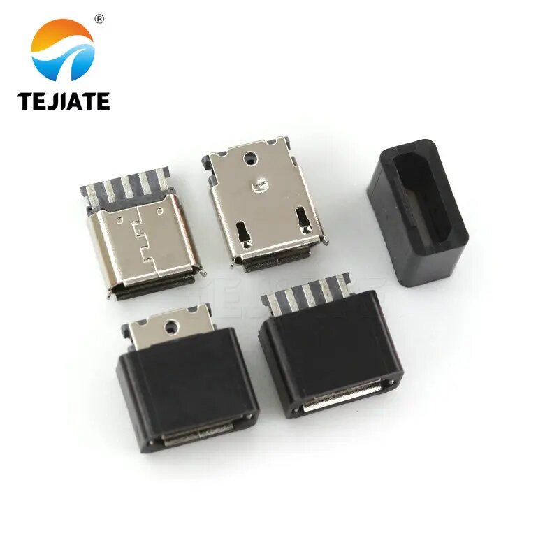 Разъем Micro-USB TEJIATE MK5P, черный
