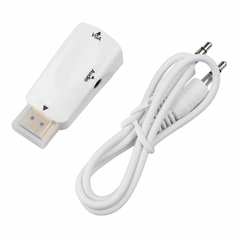 Адаптер HDTV в VGA 1080P для ПК, ноутбука, телевизора, проектора и монитора, Белый