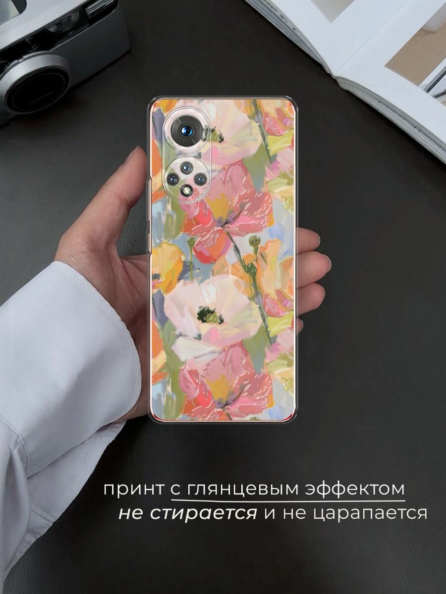 Чехол на Honor 50/Huawei Nova 9 / Хонор 50/Хуавей Нова 9 с принтом "Акварельные анемоны" — фото 1