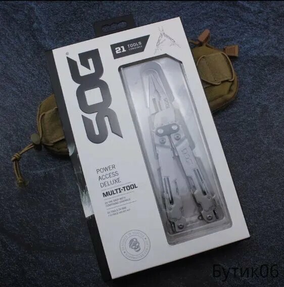 SOG Poweraccess роскошный многоцелевой инструмент с нейлоновыми чехлами и 12 наборами шестигранных долот.