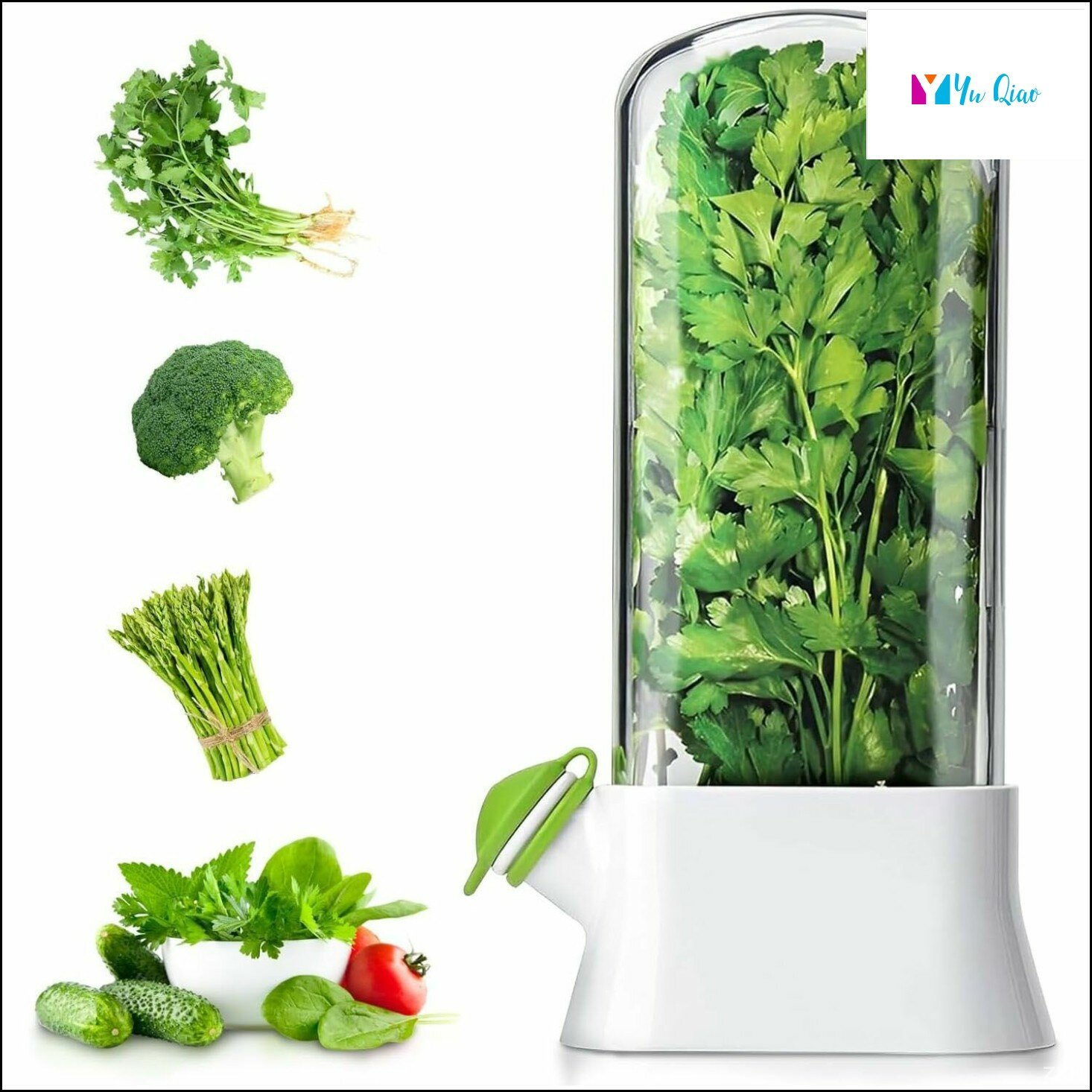 Эксклюзивный контейнер 1 л с системой увлажнения обеспечивает герметичное хранение зелени и салатов