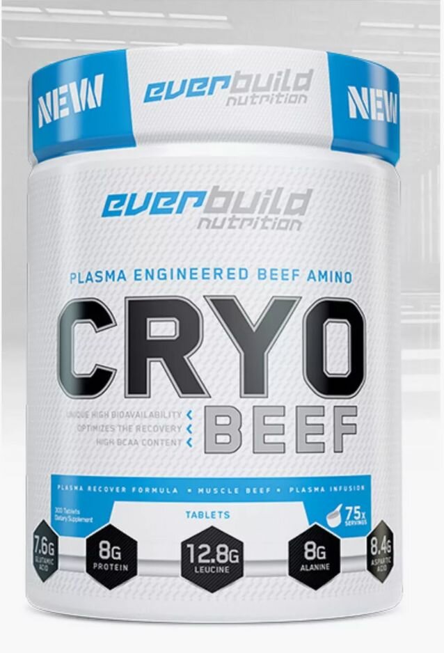 Everbuild Nutrition Аминокислоты. Cryo Beef Amino 8000МГ. 300 tabl.