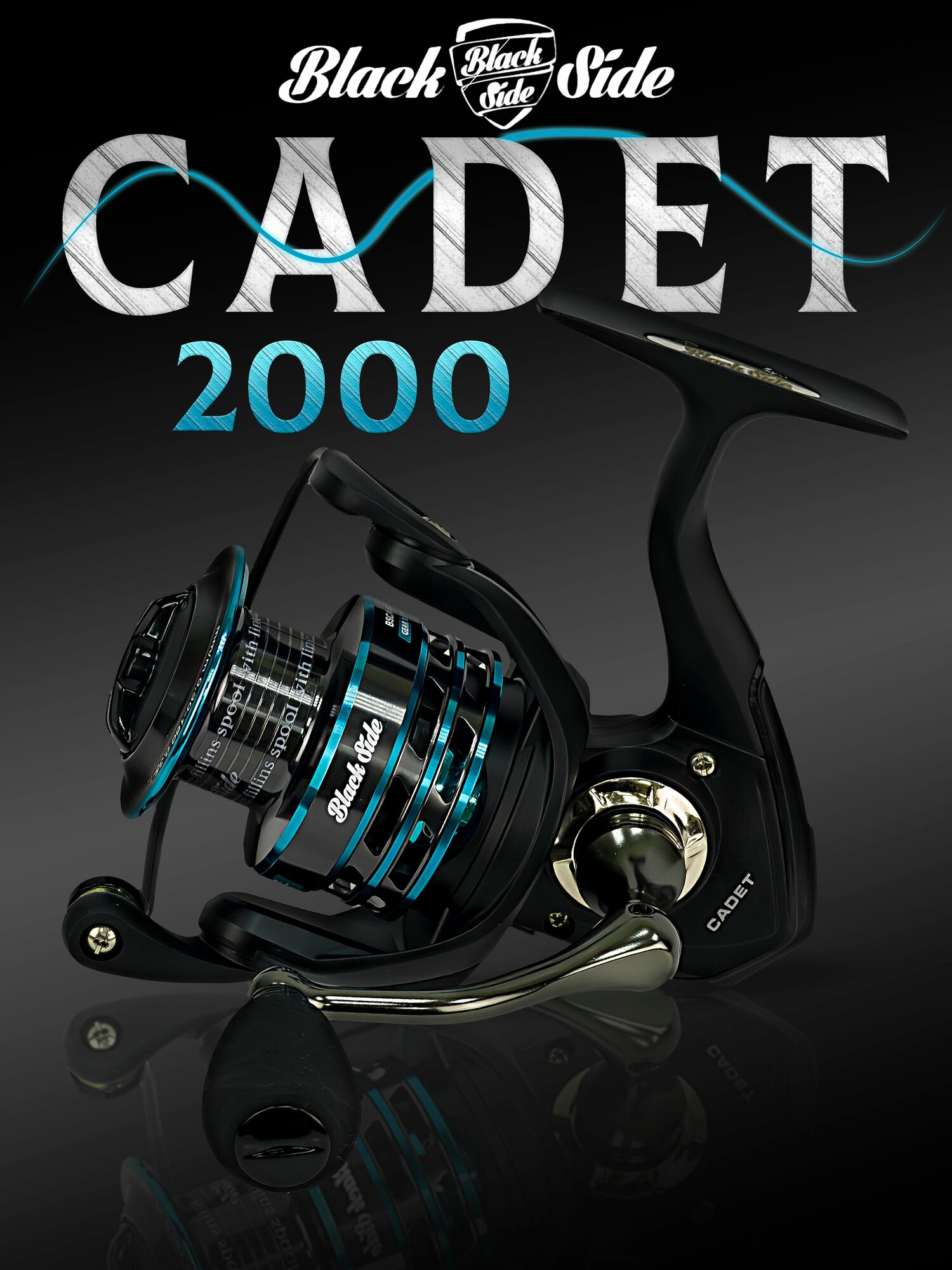Катушка для спиннинга Black Side Cadet 2000FD (5+1 подш.), катушка для удочки, фидера, рыболовная