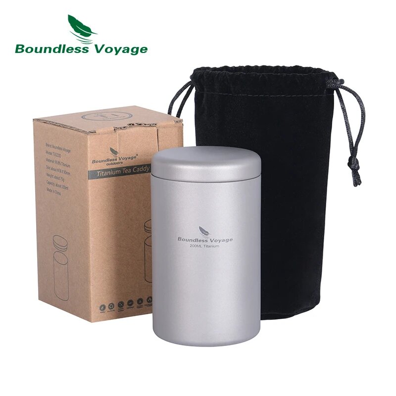 Портативная титановая банка для чая Boundless Voyage Ti3210D-XL-200ml