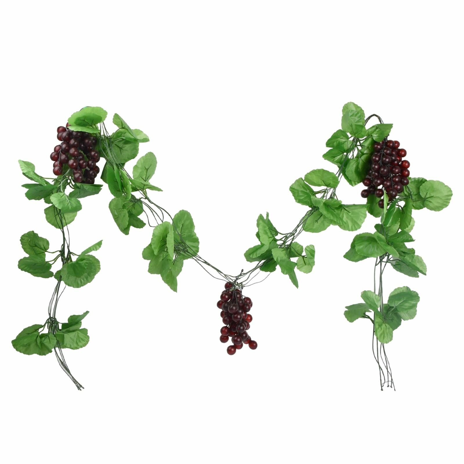 Искусственные виноградные лозы для декора праздника, 5 шт, длина 2.4 м, реалистичные грозди, пластик