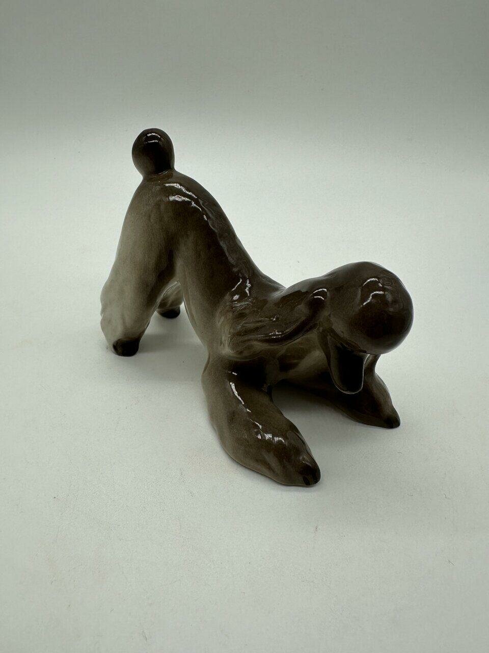 Статуэтка Пудель Лфз Фарфор ссср 70 годы винтажная