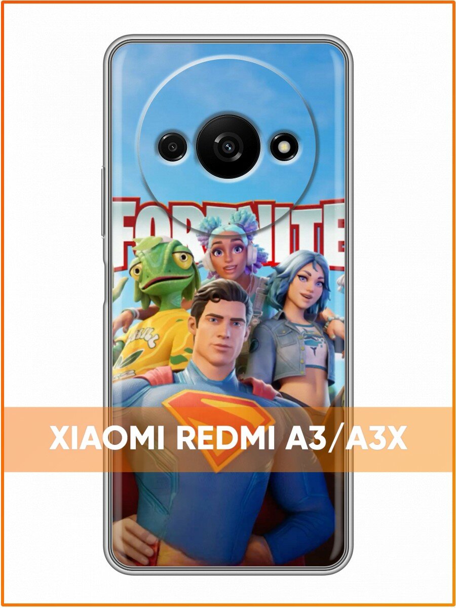 Чехол для Xiaomi Redmi A3, Poco C61, Redmi A3x для мальчиков Фортнайт (Ксиоми Редми А3, Поко Ц61, Редми А3х)
