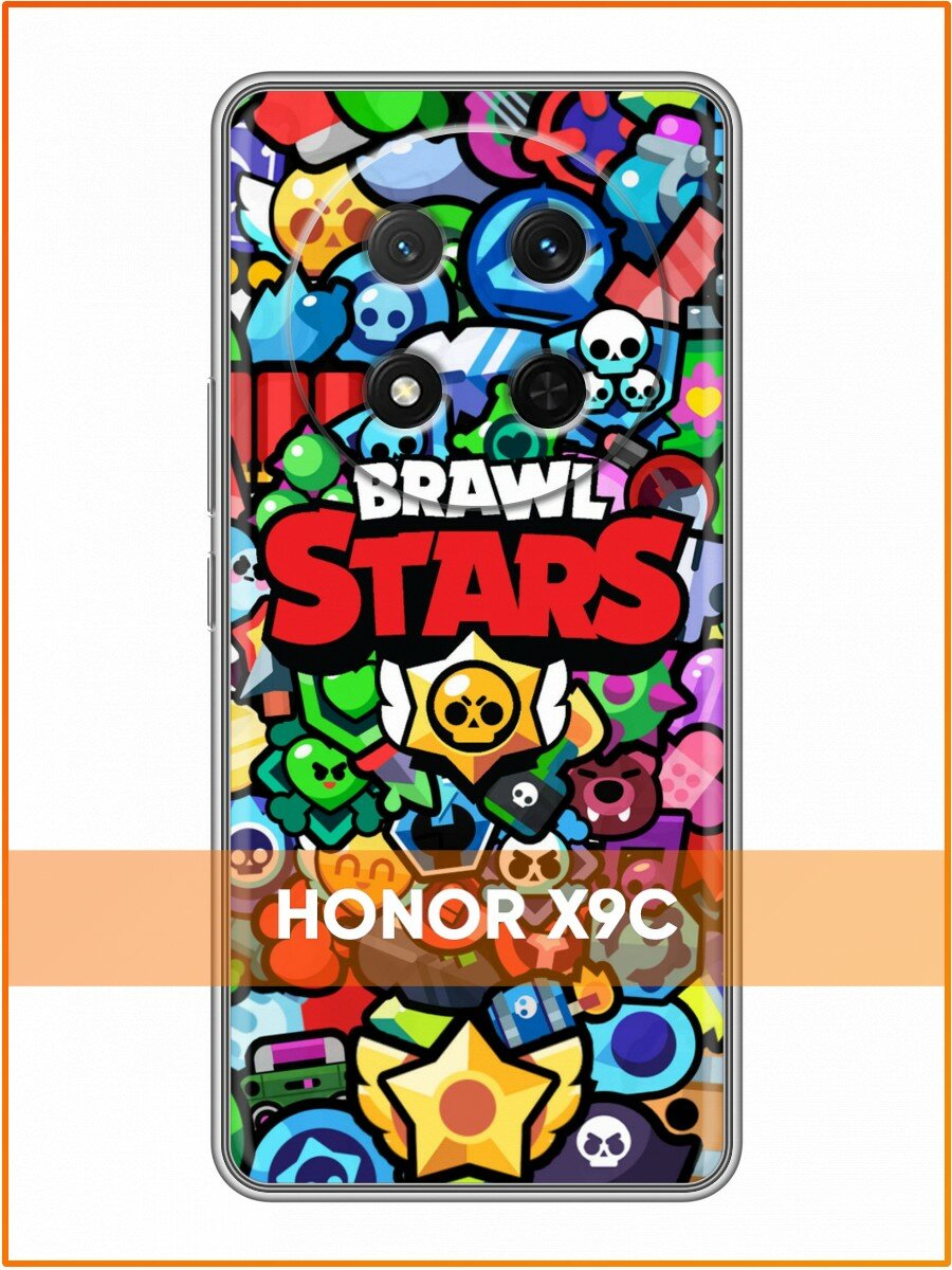 Чехол для Honor X9c с принтом для мальчиков Brawl Stars (Хонор Х9с)
