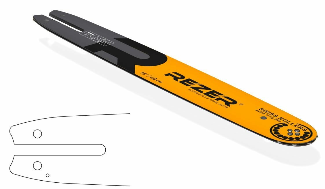 Шина Rezer 403 L 9 K сварная 55зв (Stihl 180,230,250 16")