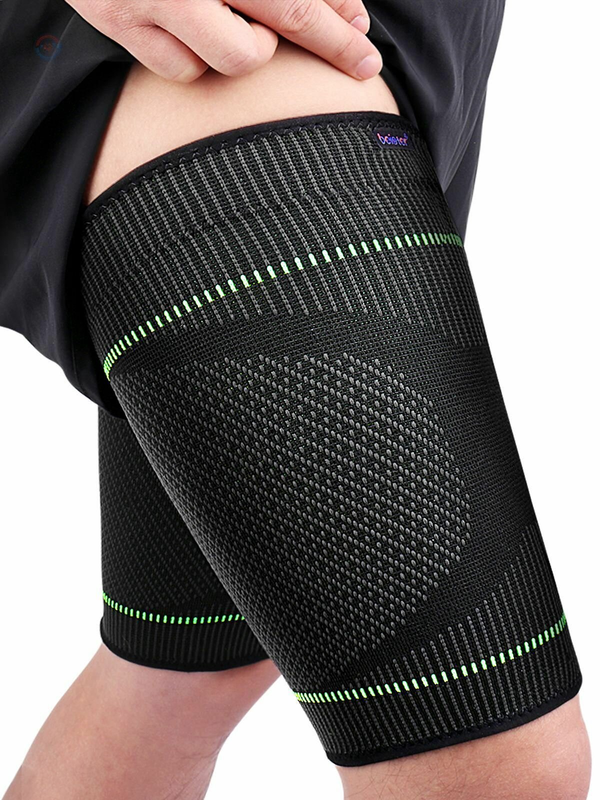 Спортивный бандаж для бедра с компрессией и поддержкой мышц защита от растяжений, боли и травм при тренировках