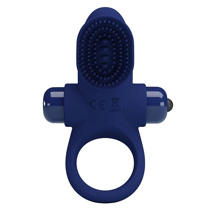 Эрекционное кольцо Powerful Ring, силикон, 10 режимов, съемная вибропуля, питание от батарейки ААА