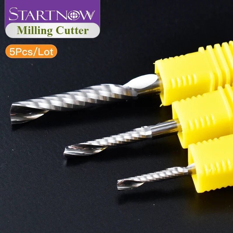 Фреза спиральная однозаходная из акрила Startnow SHK 3.175/4/6mm 5 шт. 4x4x25x45