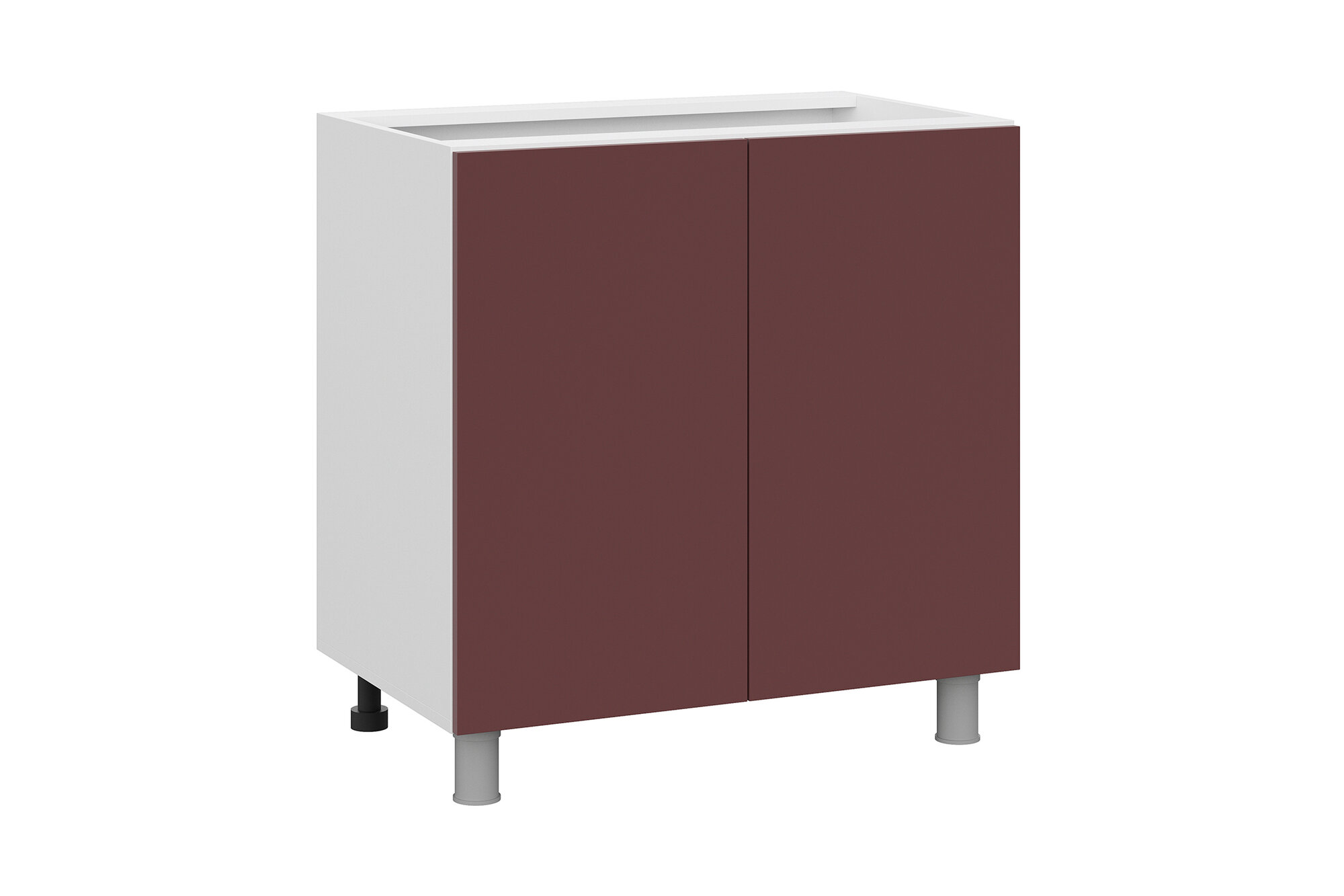 Шкаф нижний Нонтон Монора, 80х50х82 см, белый / брусничная нота