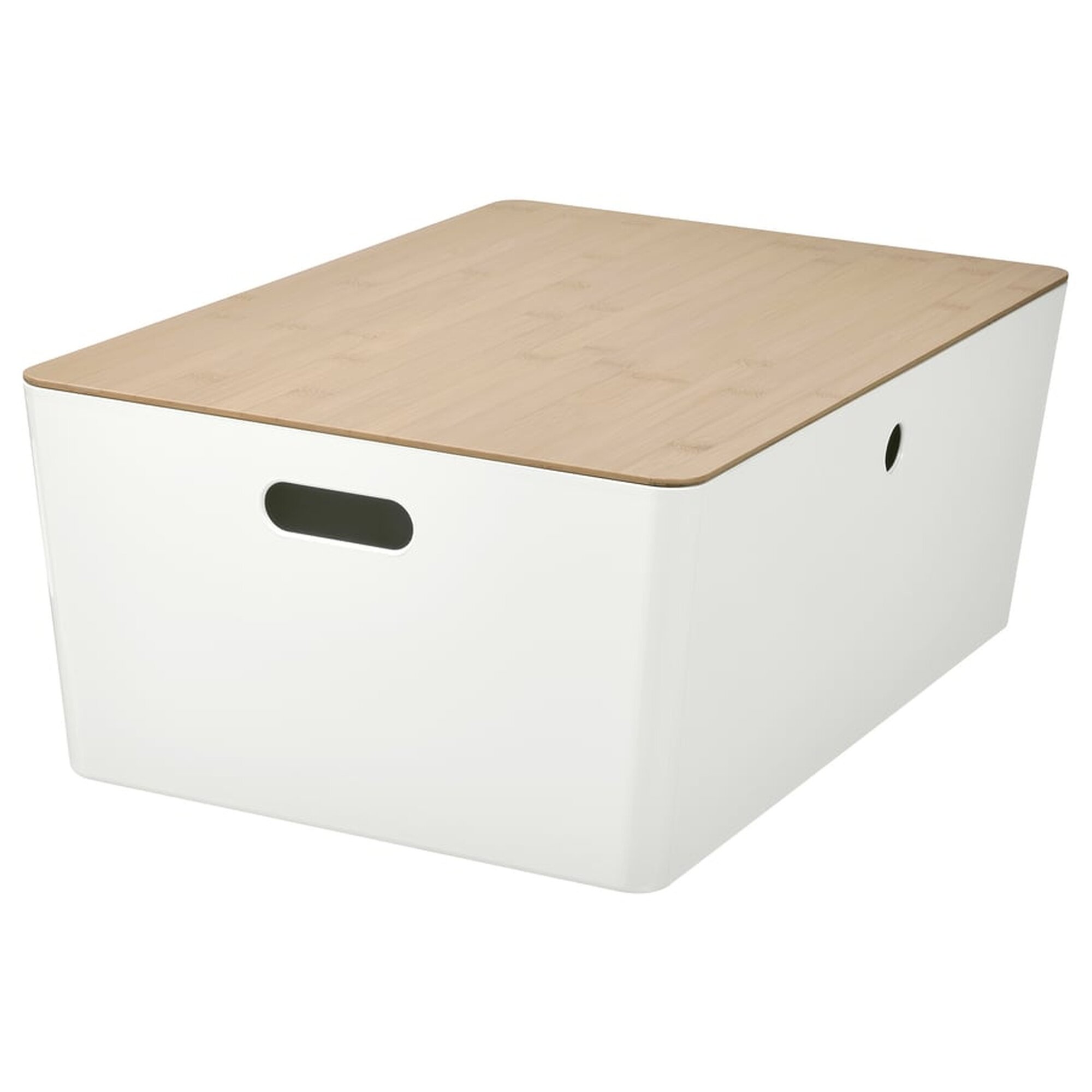 Контейнер с крышкой IKEA KUGGIS, цвет белый, бамбук, размер 37х54х21 см, 795.612.91