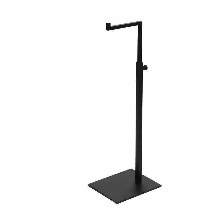 7-образная зеркальная металлическая вешалка-подставка для сумок из нержавеющей стали, держатель для витрины, регулируемый парик/шелковый шарф/кошелек/сумочка, подставка для выставки товаров, Черный