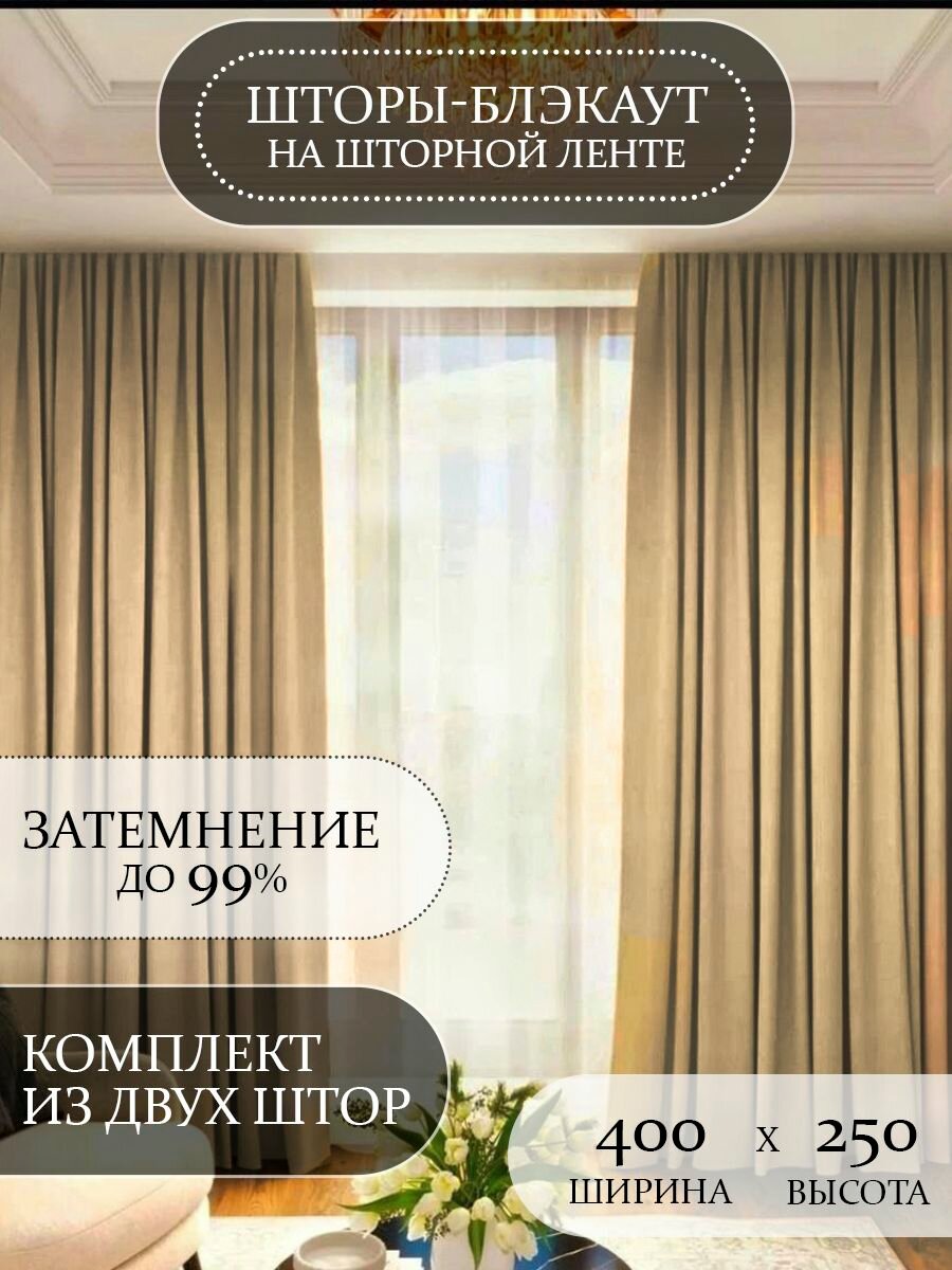 Шторы интерьерные блэкаут 4х250