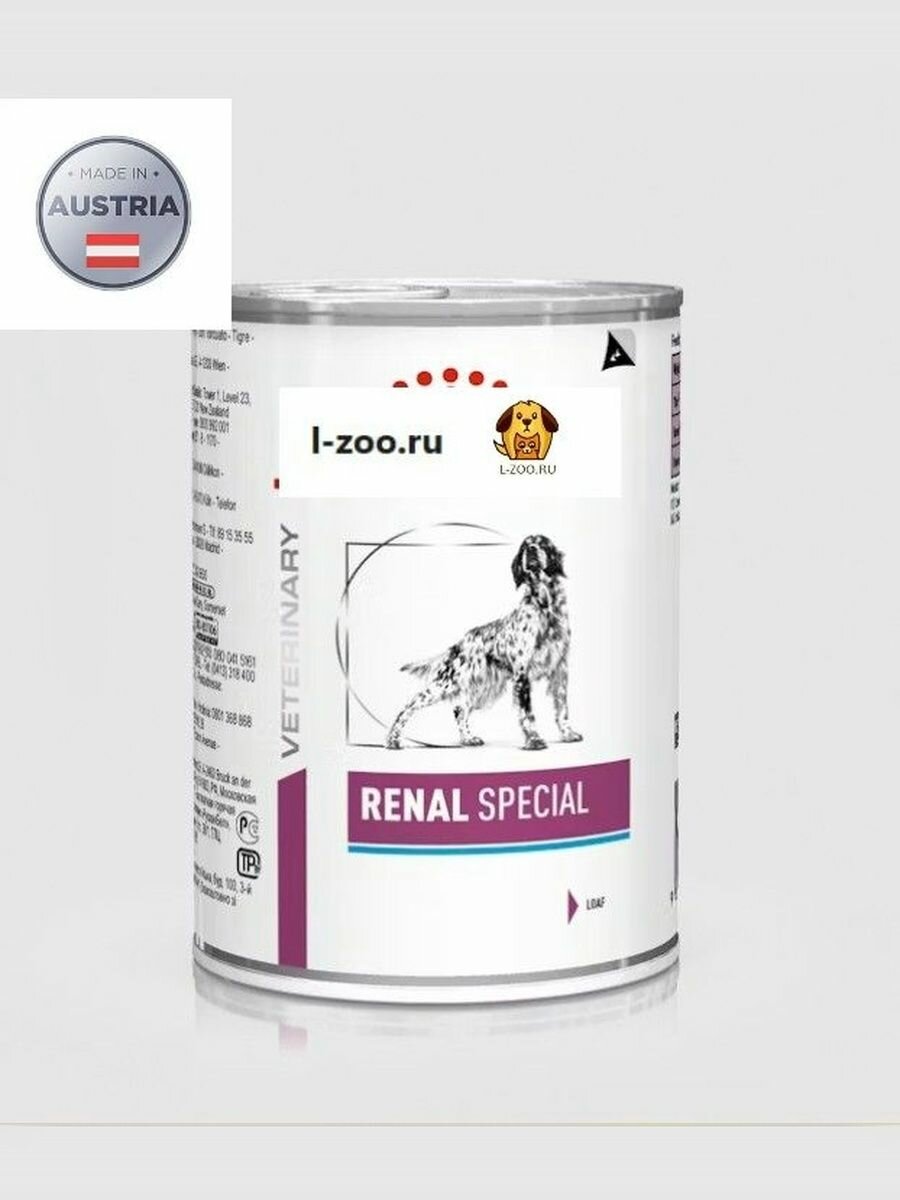 RENAL SPECIAL CANINE (паштет). Влажный корм для взрослых собак, предназначенный для поддержания функции почек. 410г х12 шт