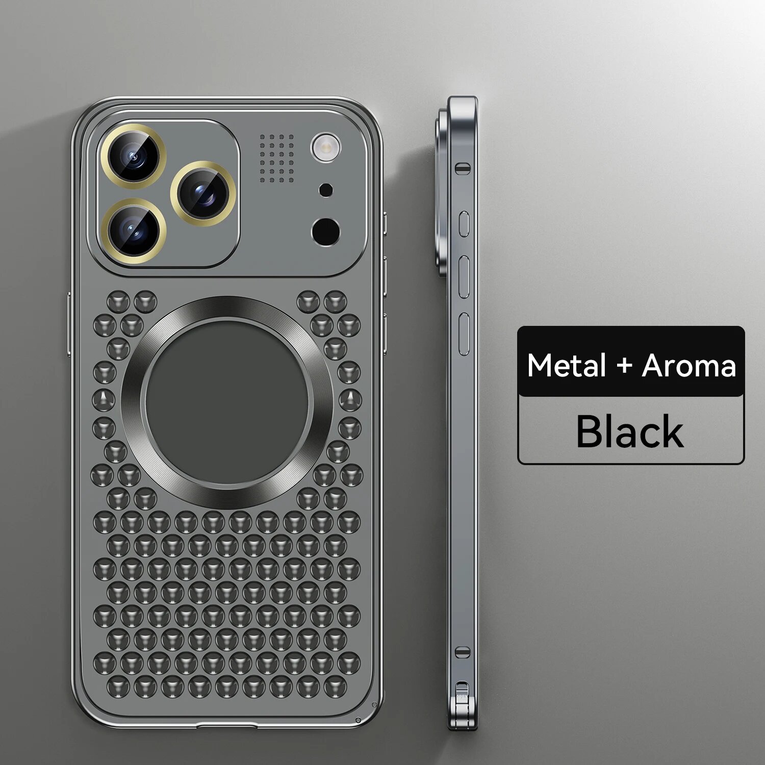 Серый металлический чехол для iPhone 16 Pro Titanium Black