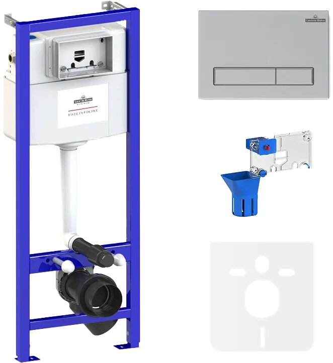 Инсталляция с кнопкой Lavinia Boho RelFix 77010032 42, 5 см, крепление к стене/к полу, кнопка для унитаза хром, матовая